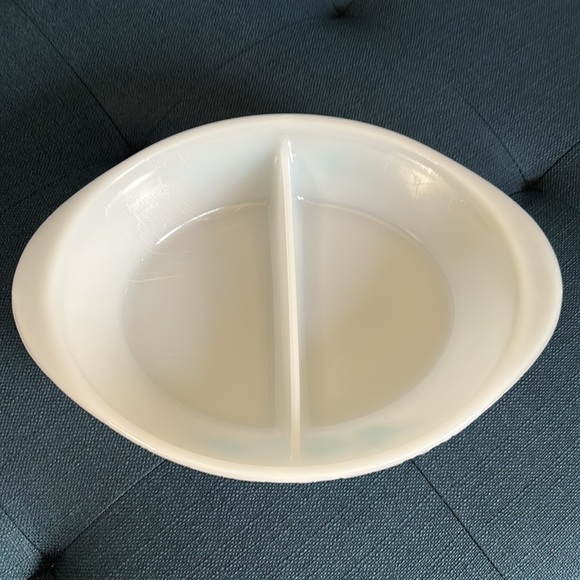 Glasbake | Kitchen | Vintage Glasbake Divided Baking Dish Milk Glass ...